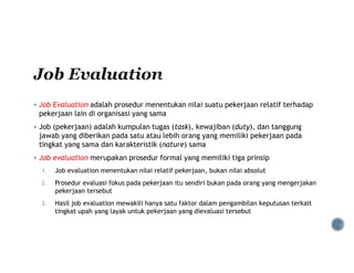 PART 1 - Evaluasi Pekerjaan & Penilaian Kinerja | PDF