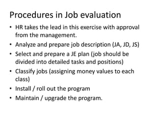 Job evaluation ppt | PPTX