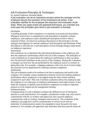 Job evaluation principles report mpa | DOCX