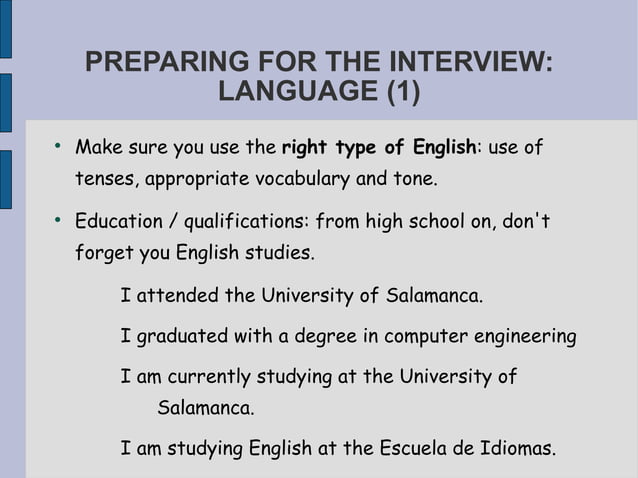 ESL - Job Interview | PPT