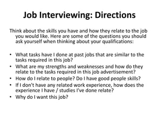 Job Interview Lesson for ESL | PPSX