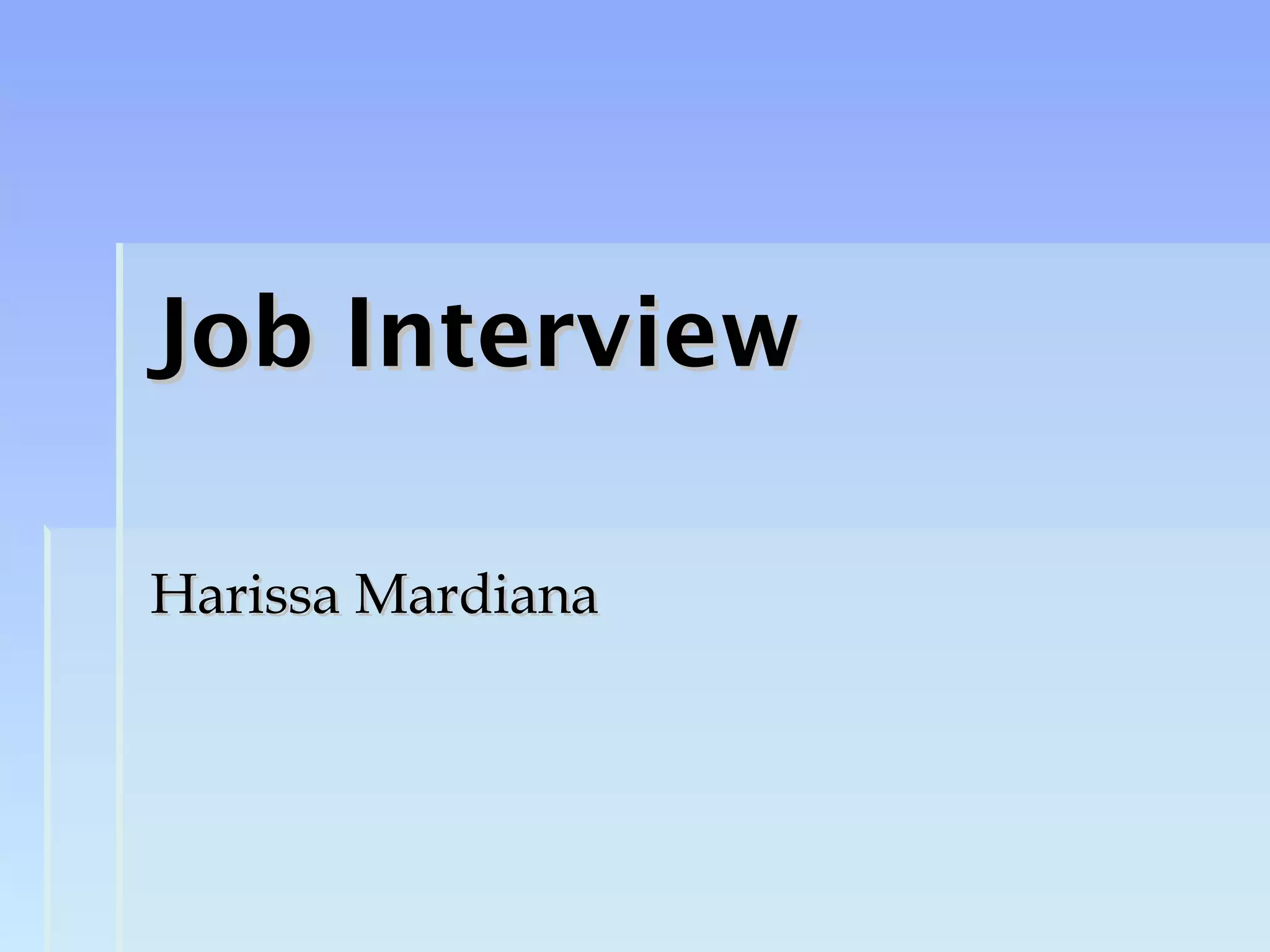 Job interview | PPT