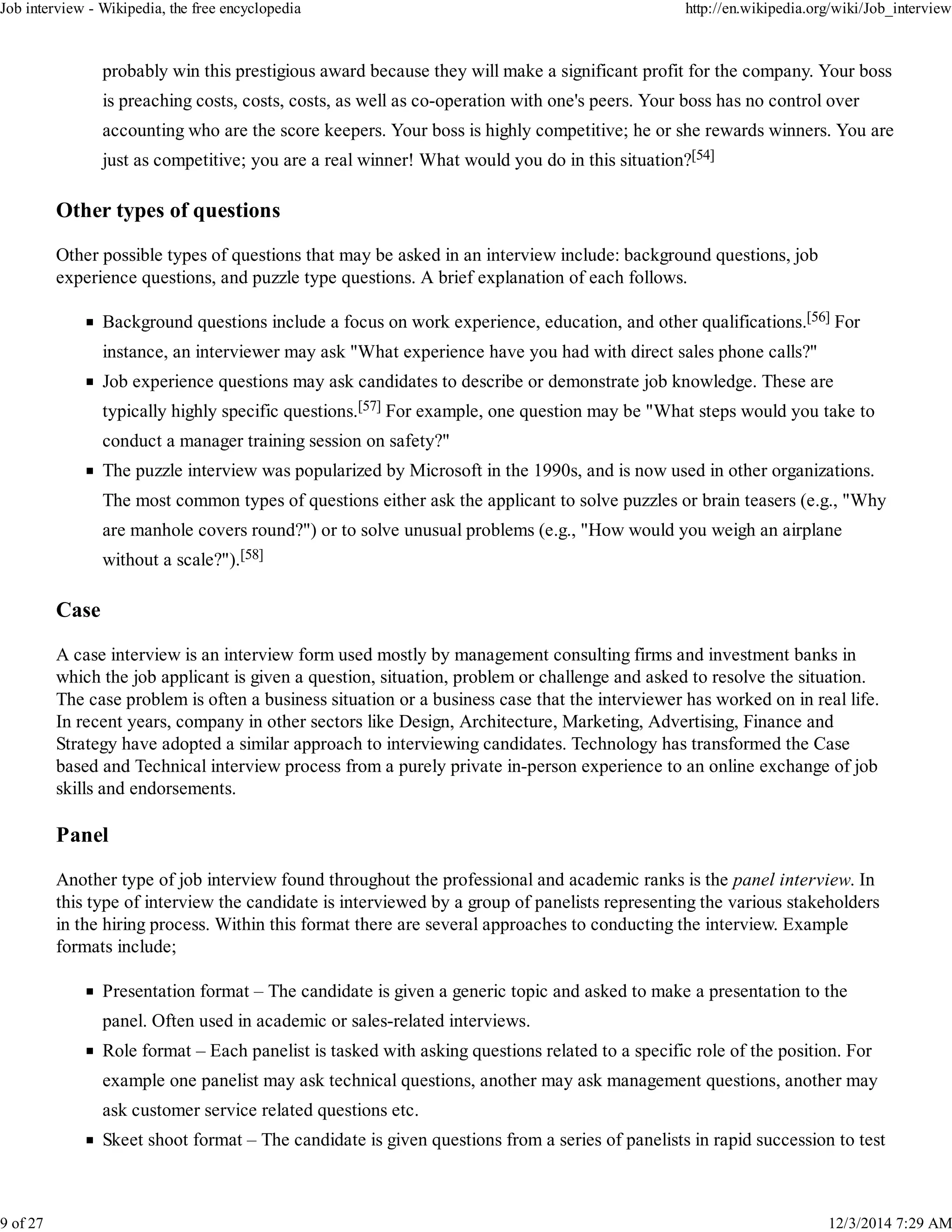 Job Interview. | PDF