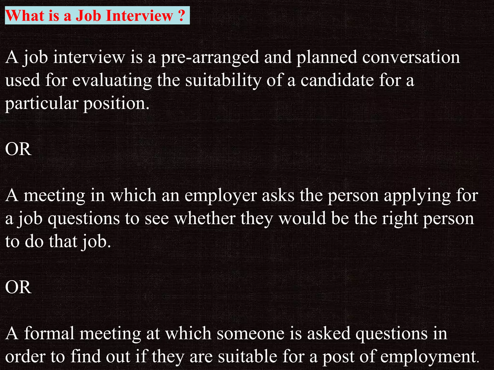 Job interview | PPTX