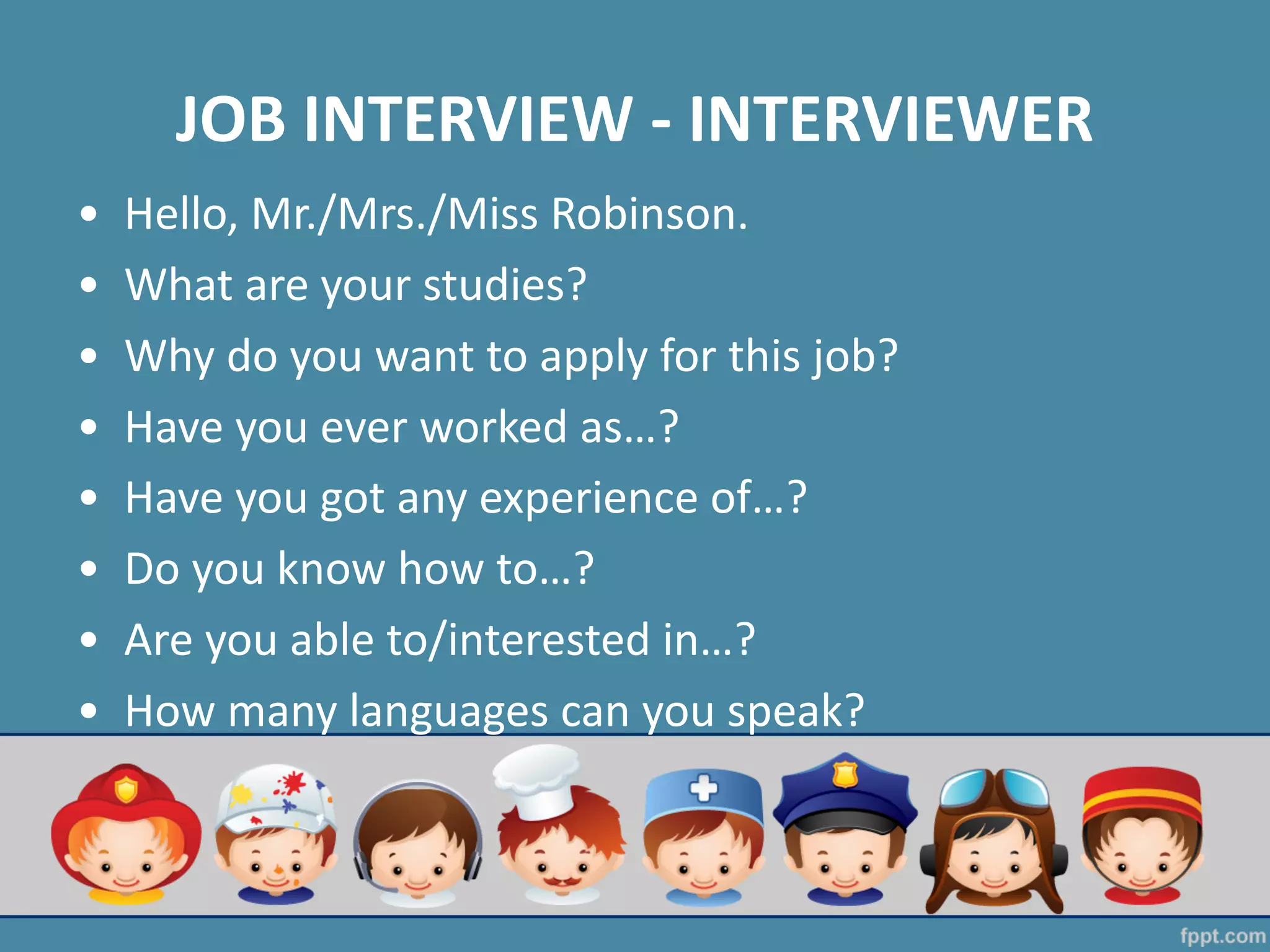 Job interview | PPT