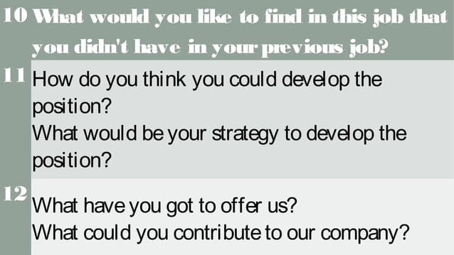 Job Interview (2) | PPT