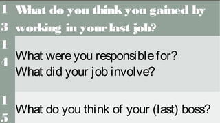 Job Interview (2) | PPT
