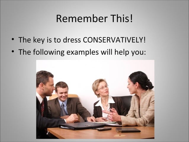 Job interview attire slide show | PPT