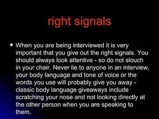 Job interview body language | PPT