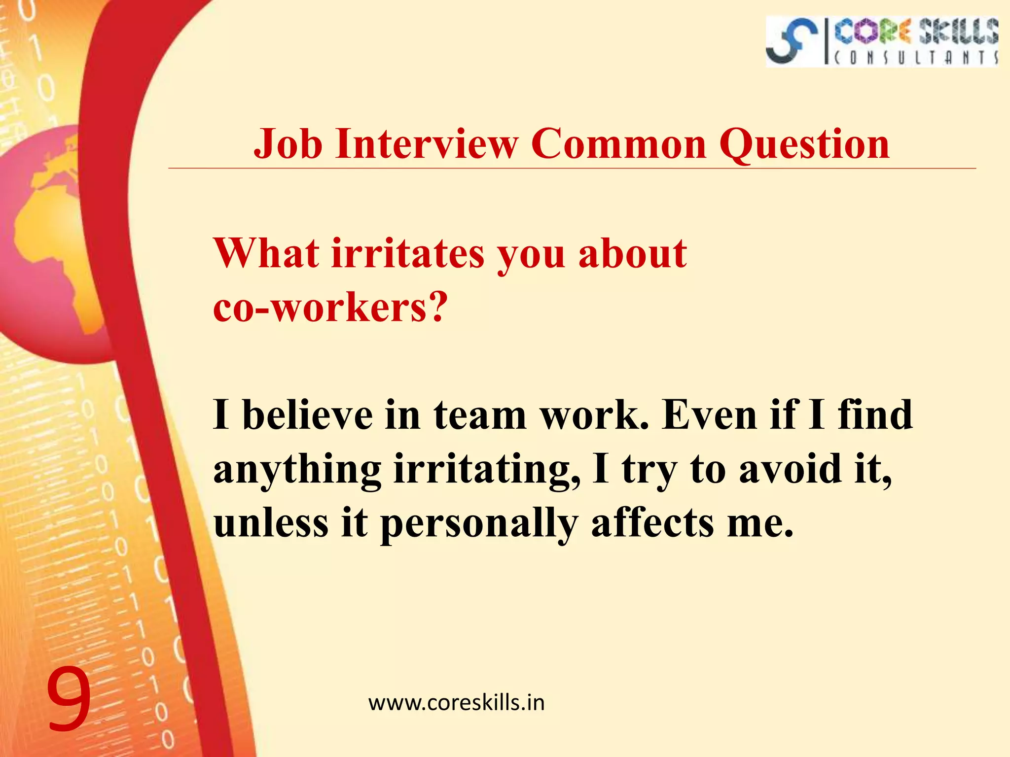 Job Interview Common Question | PPSX