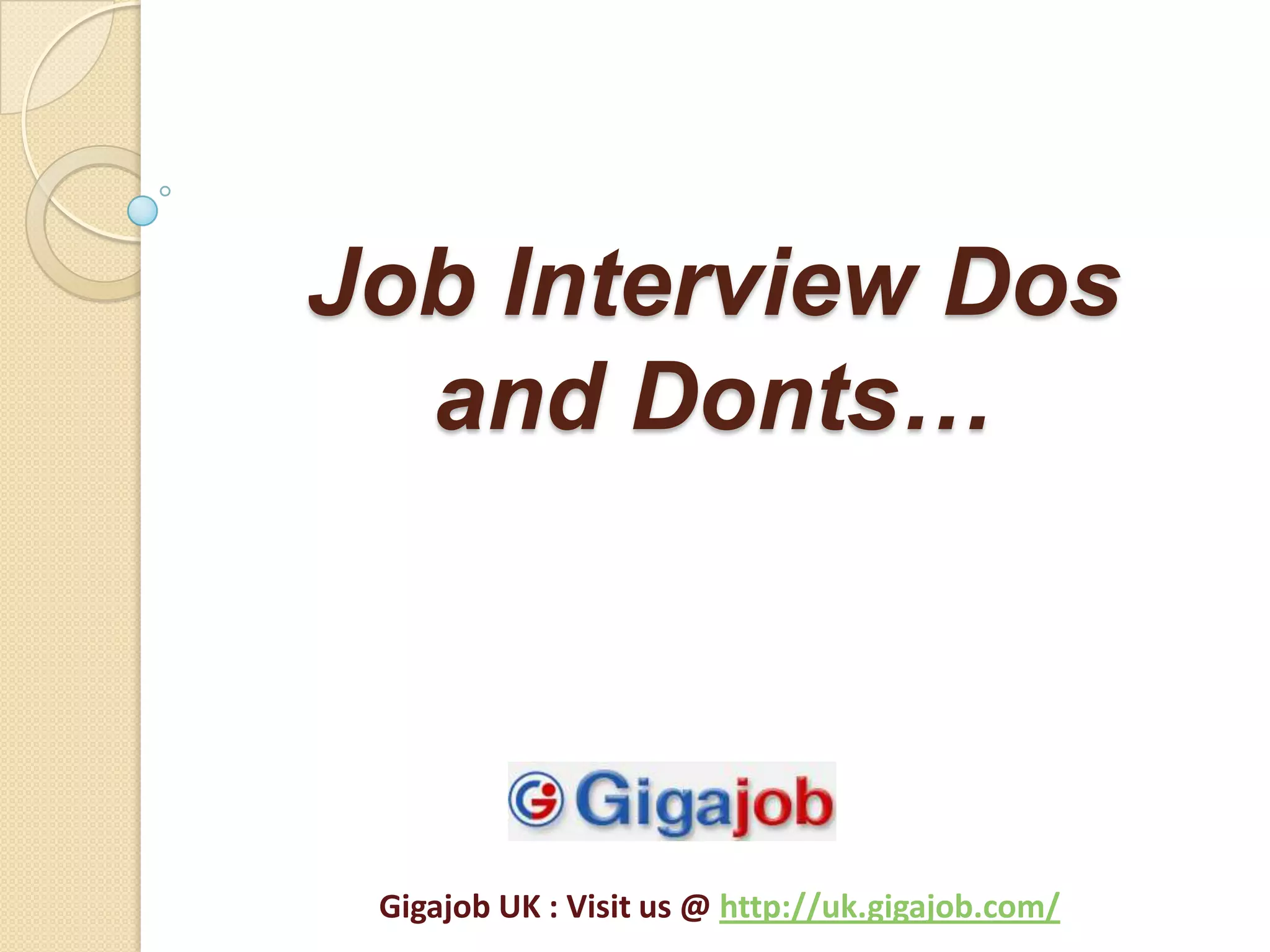 Job interview dos and donts | PPTX