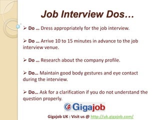 Job interview dos and donts | PPTX