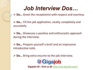 Job Interview Dos And Donts