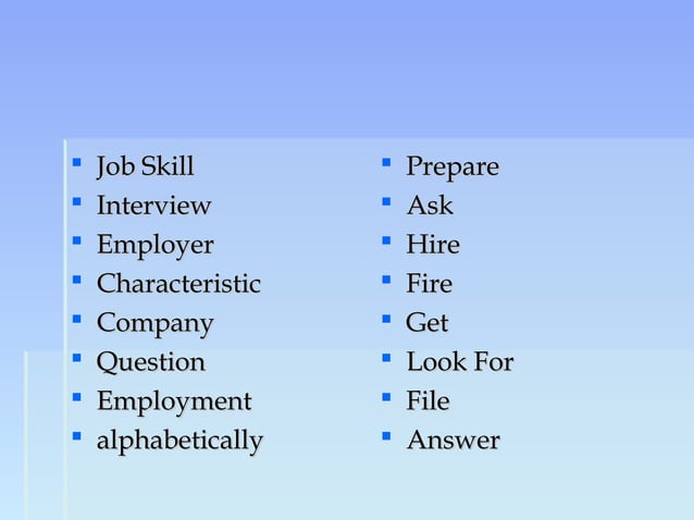 Job interview exercise | PPT