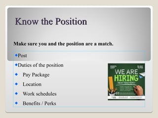 Job Interview techniques and strategies for the school teachers.ppt