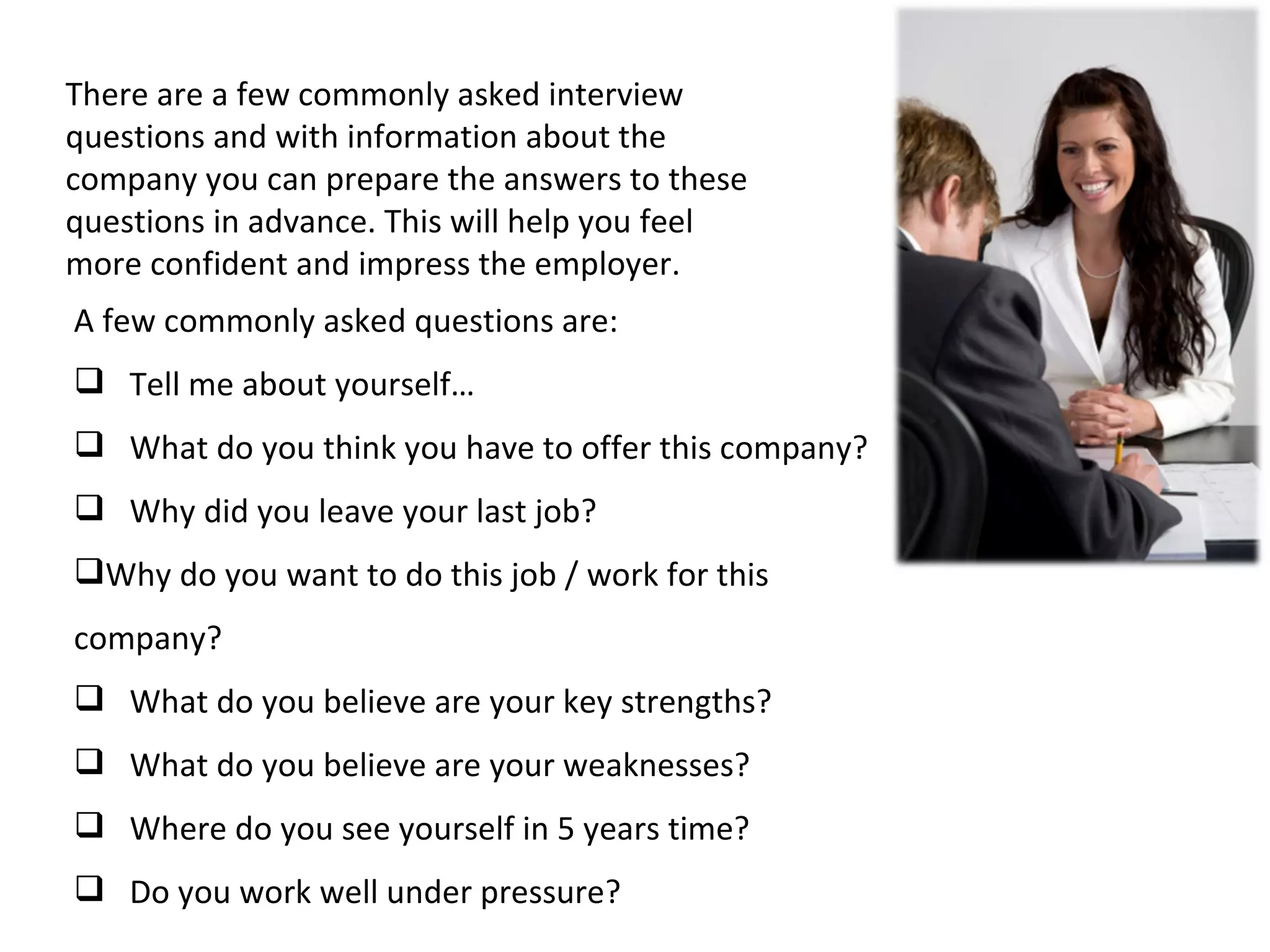 Job interview information | PPT