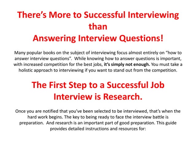 Job interview preparation worksheet | PPT