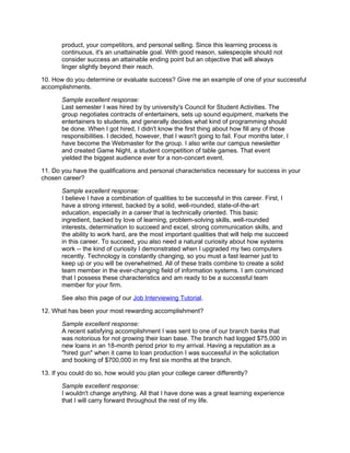 Job Interview Question Database With Answers | PDF