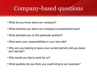 Job interview questions | PPT