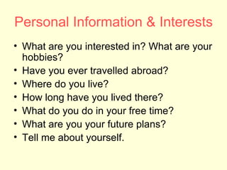 Job interview questions | PPT