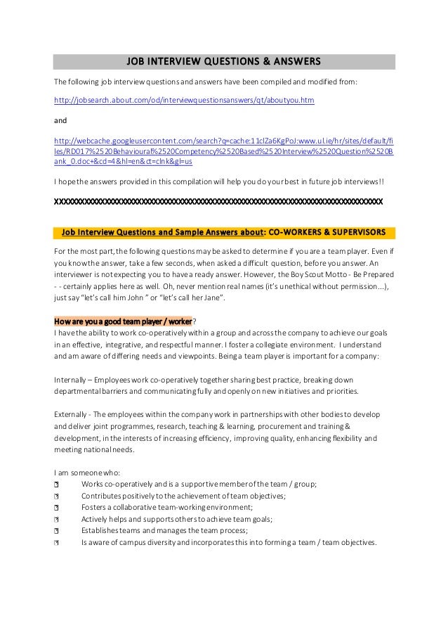 Job Interview Questions Answered