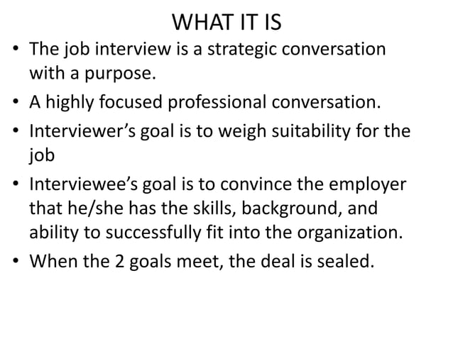 Job interview | PPT