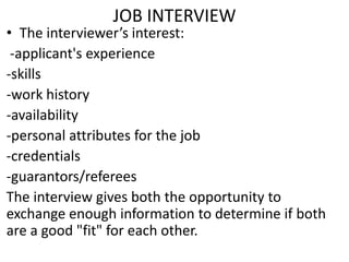 Job interview | PPT