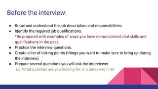 Job interviews | PPTX