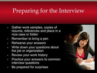 Job interview slide show | PPTX