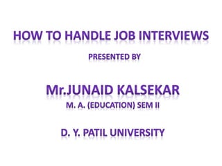 Job interview workshop | PPSX | Career Advice | Careers