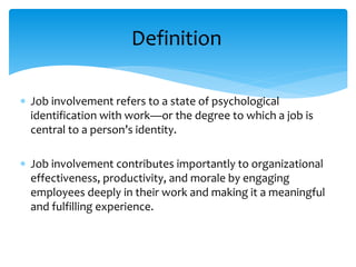 Job involvement ppt | PPTX