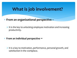 Job involvement ppt | PPTX