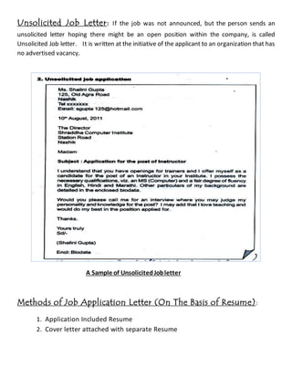 Job letter & resume writing | DOCX