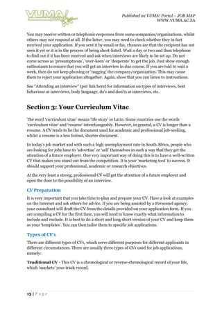 VUMA! Portal Job Map | PDF