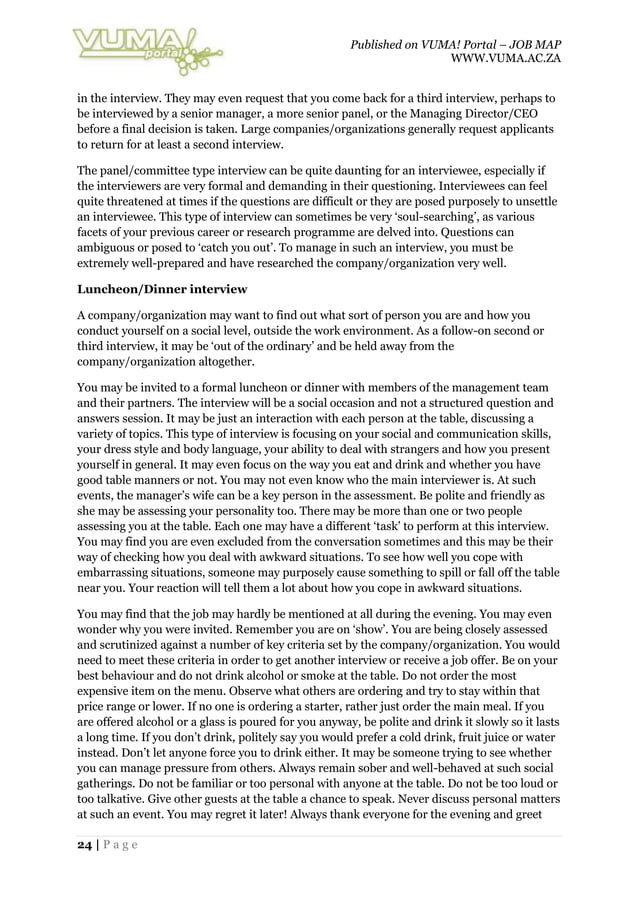 VUMA! Portal Job Map | PDF