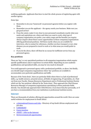 VUMA! Portal Job Map | PDF