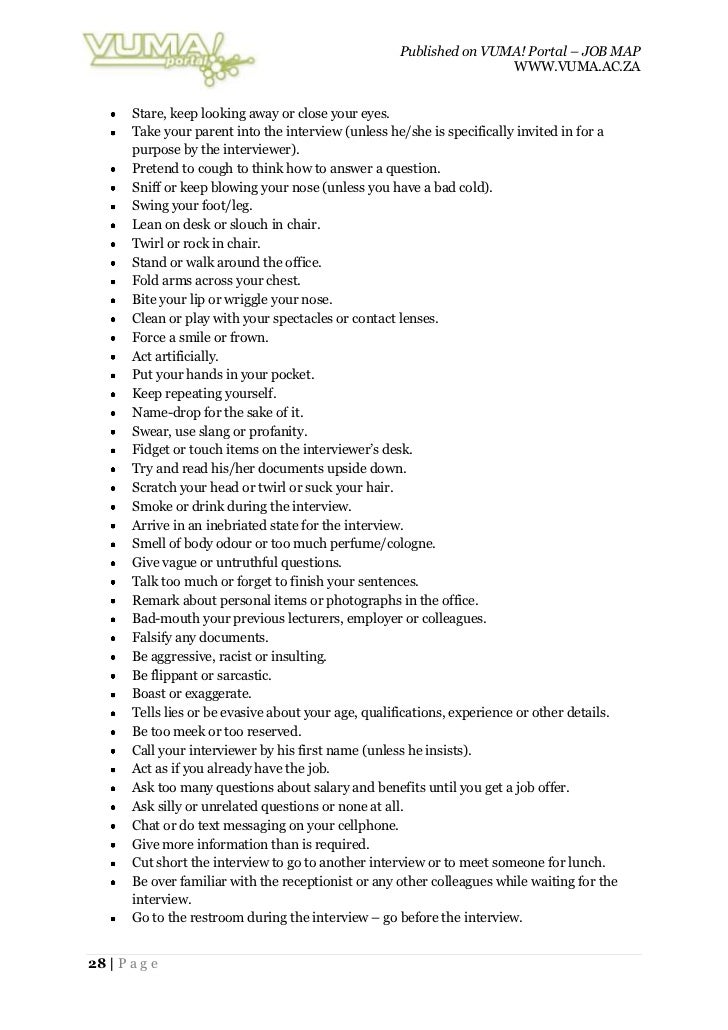 VUMA! Portal Job Map