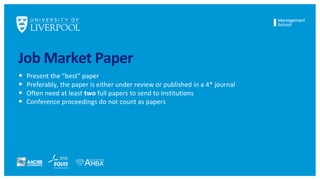 Success in the Academic Job Market for Management Scholars | PPTX