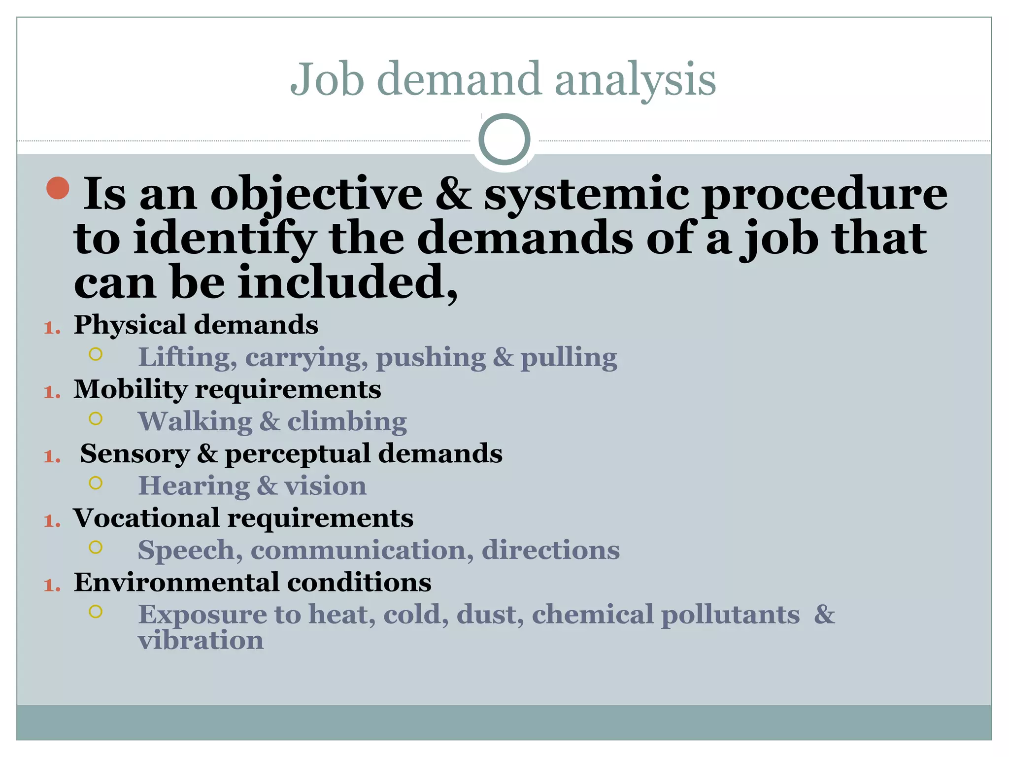 Job modifications community physiotherapy | PPT