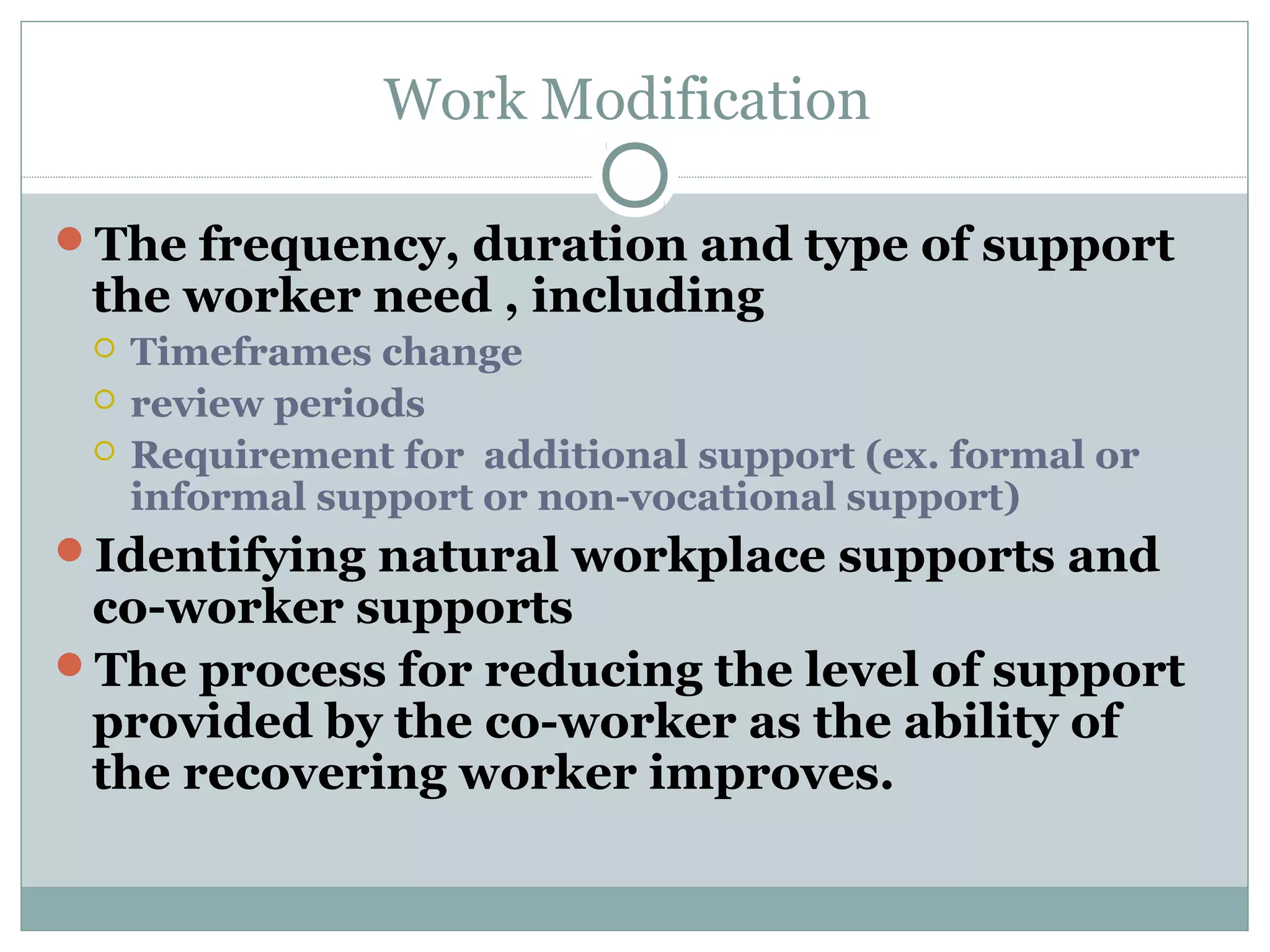 Job modifications community physiotherapy | PPT