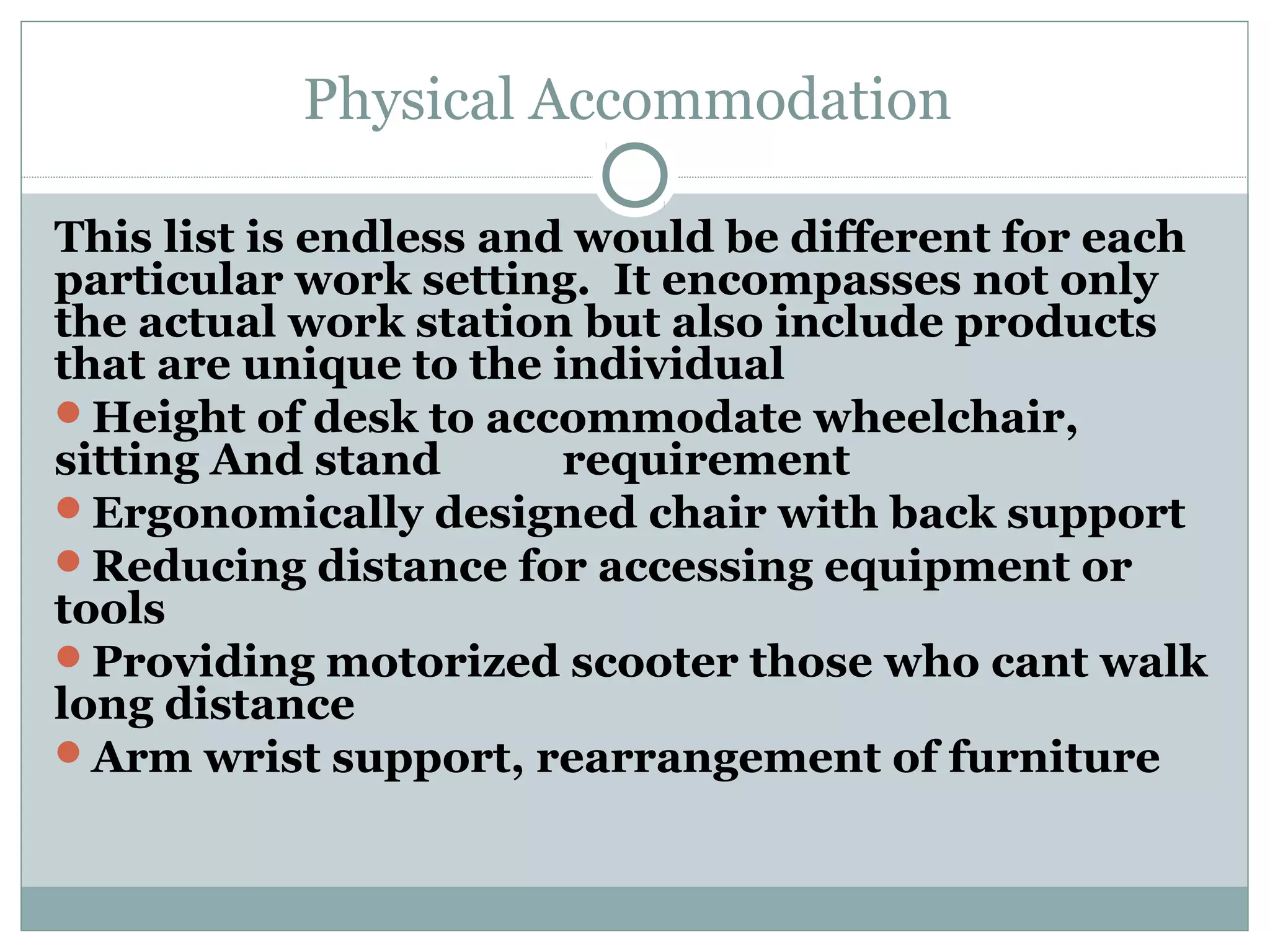 Job modifications community physiotherapy | PPT