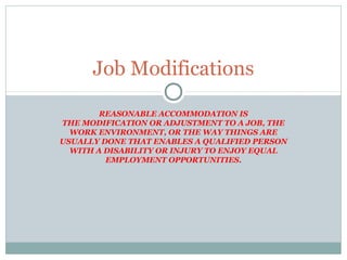 Job modifications community physiotherapy | PPT