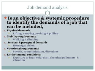 Job modifications community physiotherapy | PPT