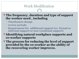 Job modifications community physiotherapy | PPT