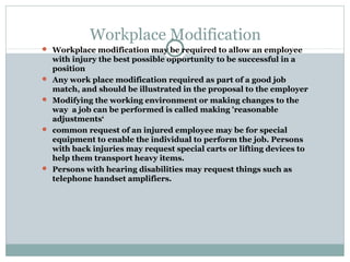 Job modifications community physiotherapy | PPT