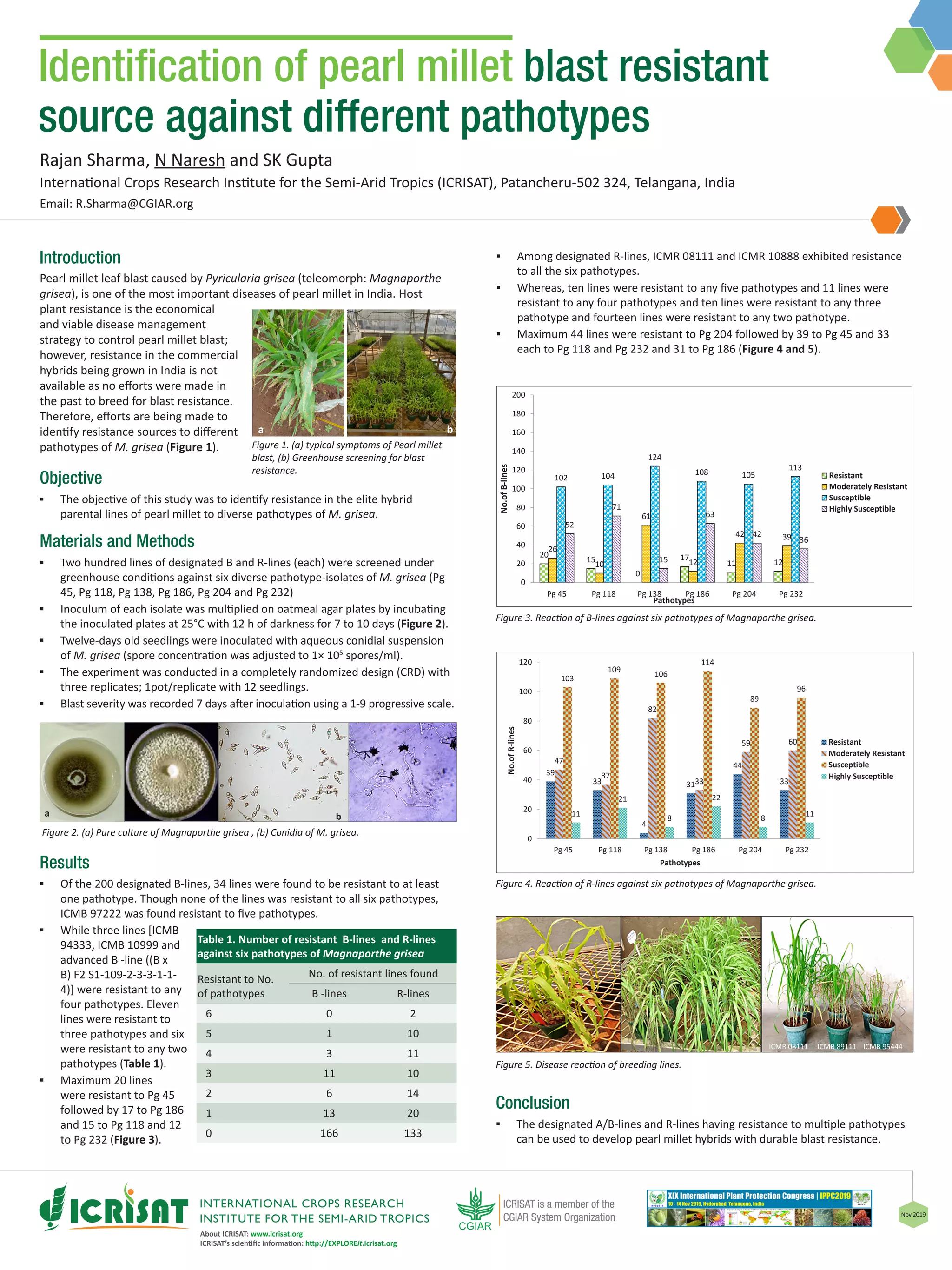 Identification of pearl millet blast resistant source against different ...