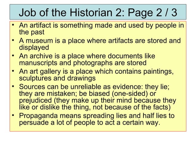 Job of historian and archaeologist | PPT