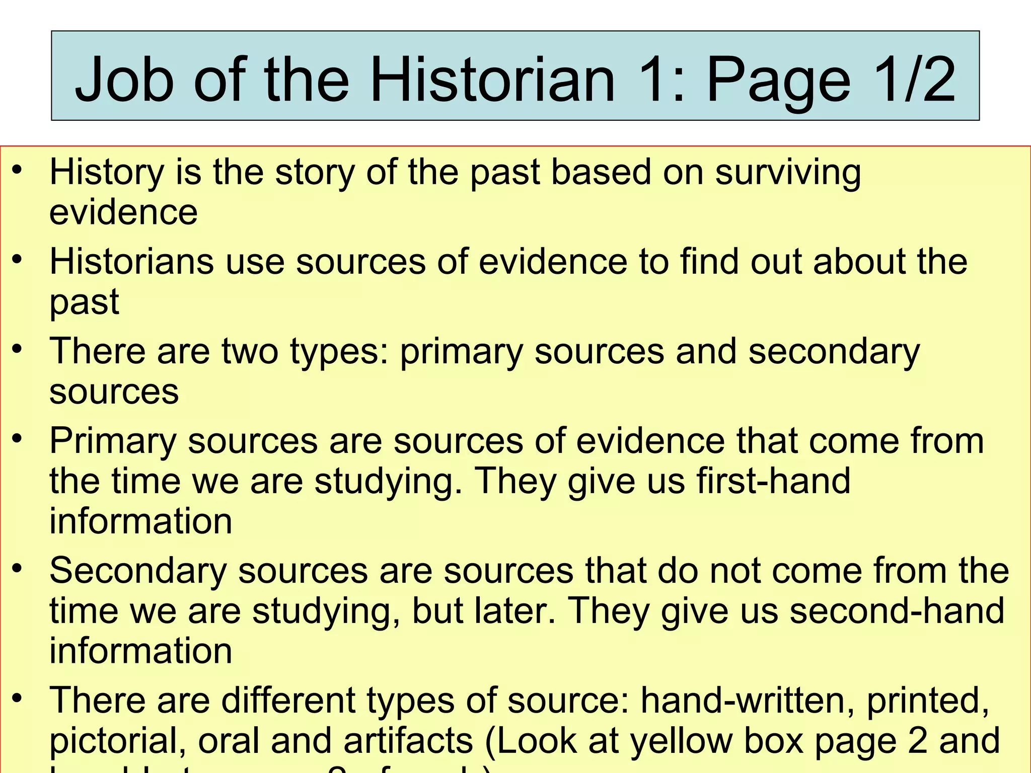 Job of historian and archaeologist | PPT