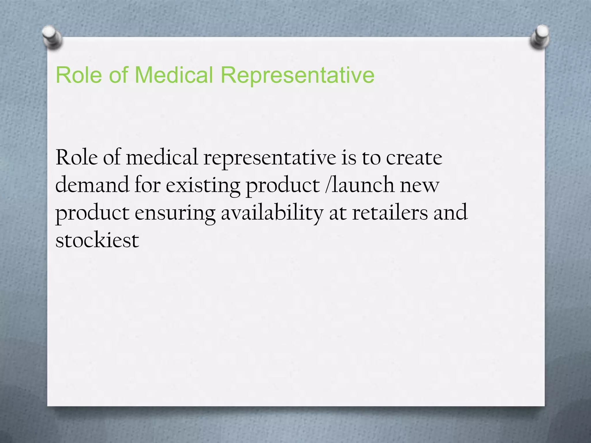 Job of Medical representative | PPTX