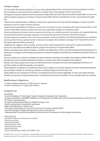 Procurement Job opportunities | PDF